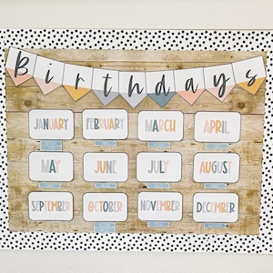 Birthday Display Classroom Board, Calm Colors, Calming Classroom Decor ...