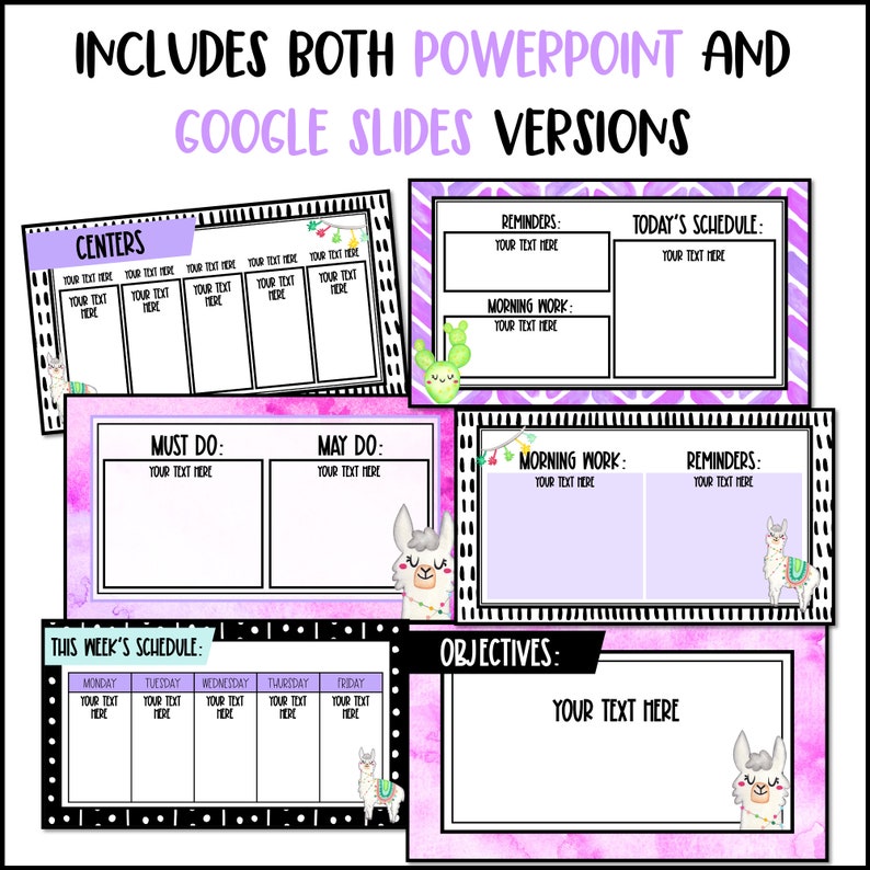 Cactus and Llama Powerpoint and Google Slides™ Templates for - Etsy