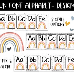 Boho Rainbow Alphabet Posters - Etsy