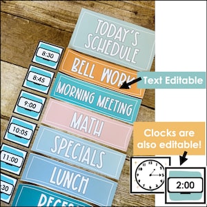 Editable Classroom Schedule Cards: Calming Pastel Decor (digital ...