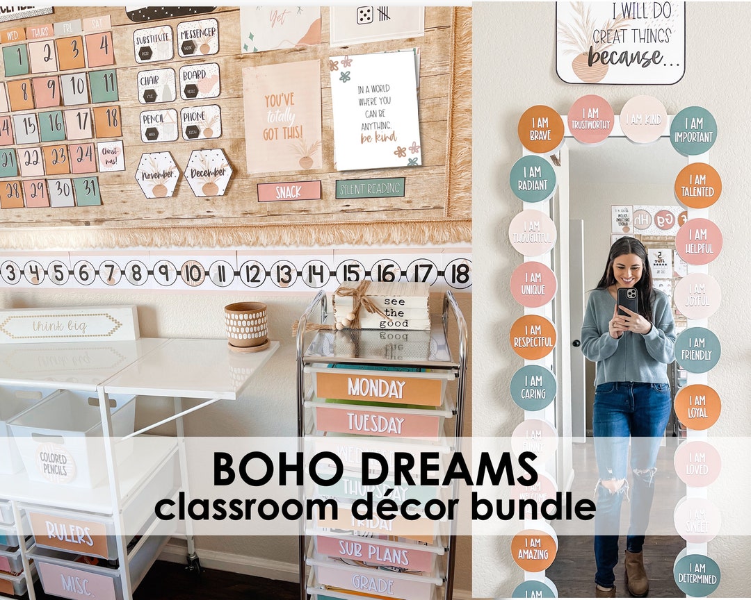 Boho Classroom Decor Bundle | Neutral Theme | Plant | Editable ...