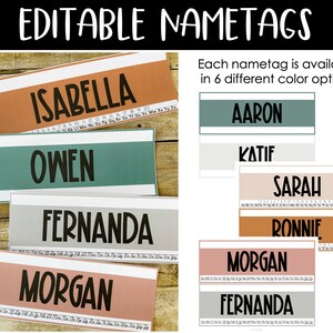 Neutral Boho Classroom Desk Nametags: Editable - Etsy