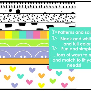 Bright Bulletin Board Borders, Printable Bulletin Borders, Colorful ...