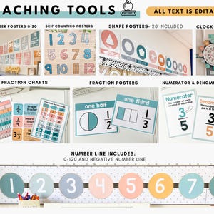 Modern Calm Colors Classroom Decor, Classroom Decor Bundle Elementary ...