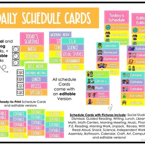 Editable Classroom Schedule Cards: Visual Daily Schedule - Etsy