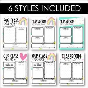 Bright Newsletter Template Editable, Rainbow Monthly Newsletter - Etsy