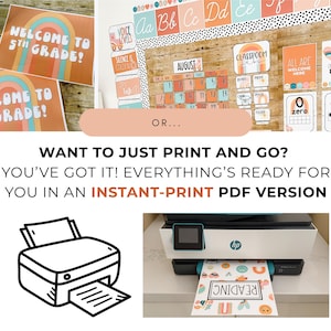 Retro Groovy Classroom Decor Bundle: Editable Posters, Signs (digital ...
