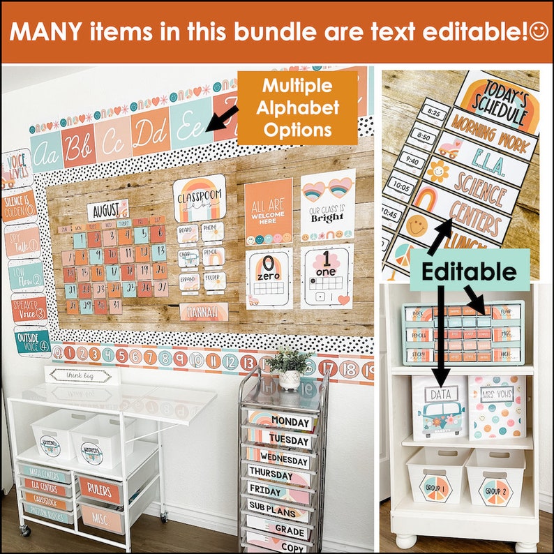 Retro Classroom Decor Bundle Retro Classroom Theme Groovy - Etsy