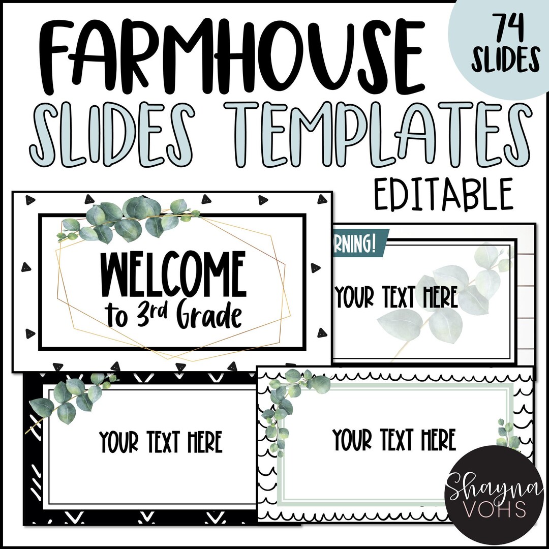 Farmhouse Powerpoint and Google Slides™ Templates for Teachers - Etsy