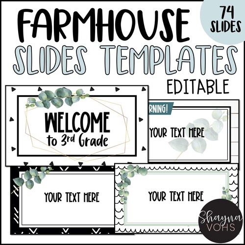 Farmhouse Powerpoint and Google Slides™ Templates for Teachers - Etsy