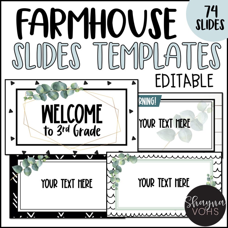 Farmhouse Powerpoint and Google Slides™ Templates for Teachers - Etsy
