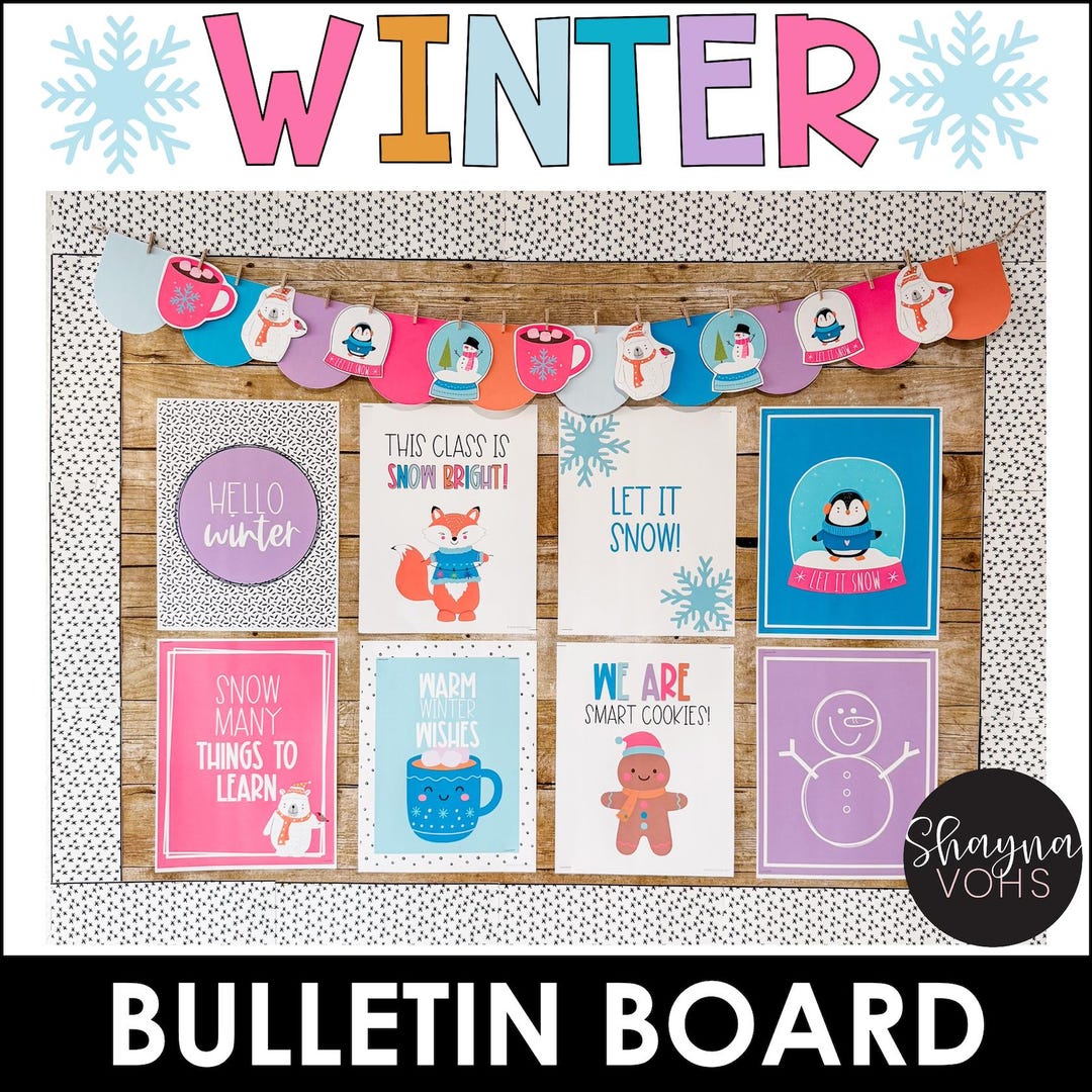 Winter Bulletin Board Kit - Winter Classroom Posters and Banne (digital ...