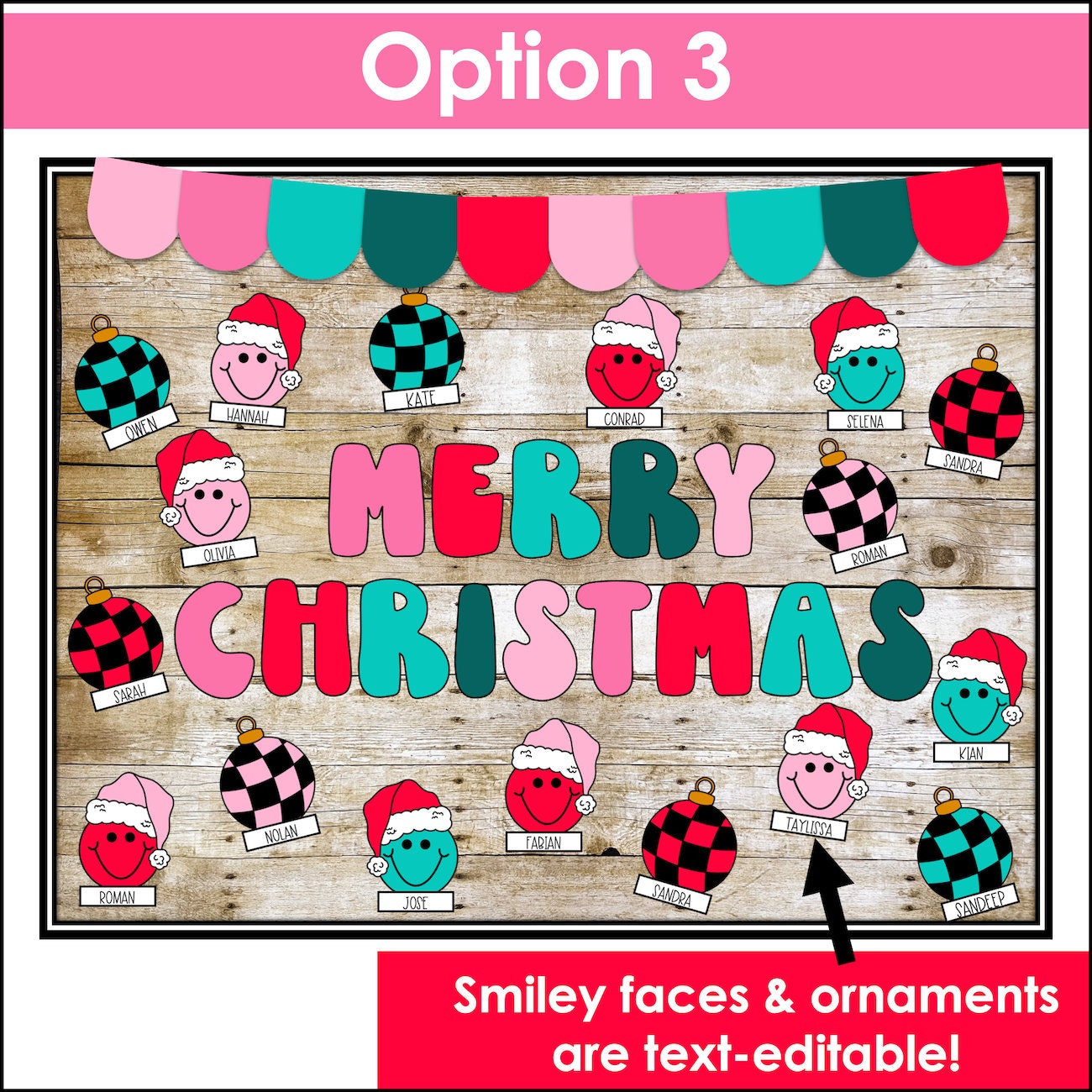 Christmas Bulletin Board Kit Retro Holiday Bulletin Board - Etsy