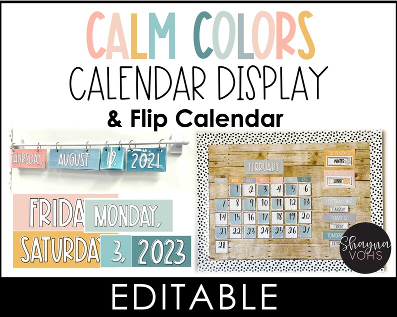 Flip Calendar Classroom and Calendar Bulletin Board - Etsy