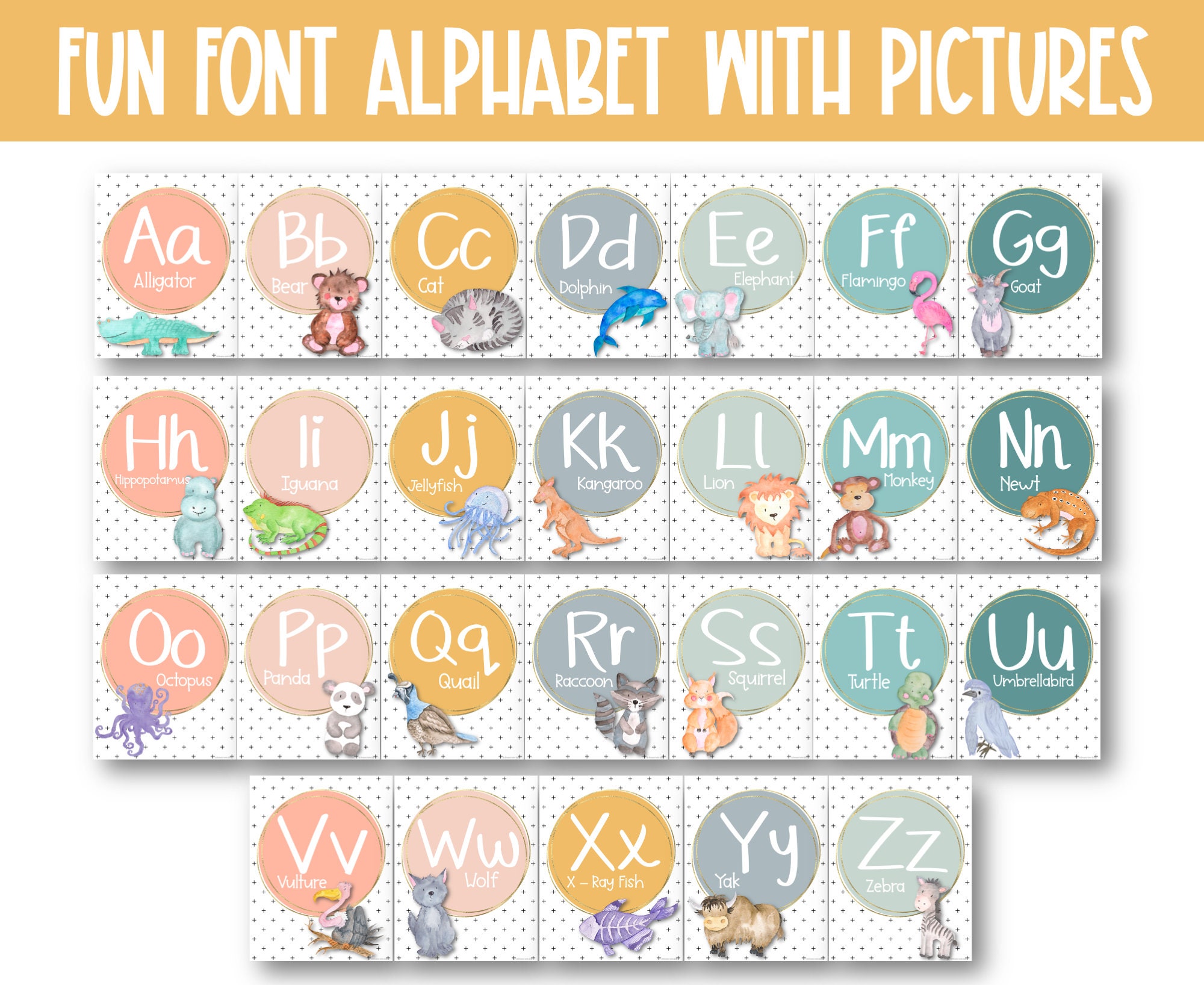 Calm Colors Alphabet Posters: Printable Classroom Decor (PDF) - Etsy
