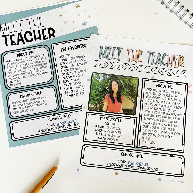 Meet the Teacher Template Editable Calm Colors Classroom - Etsy