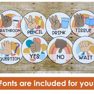 Retro Hand Signals Classroom, Groovy Hand Signal Posters - Etsy