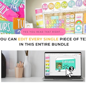Bright Classroom Decor Bundle: Elementary Printable and Editable - Etsy