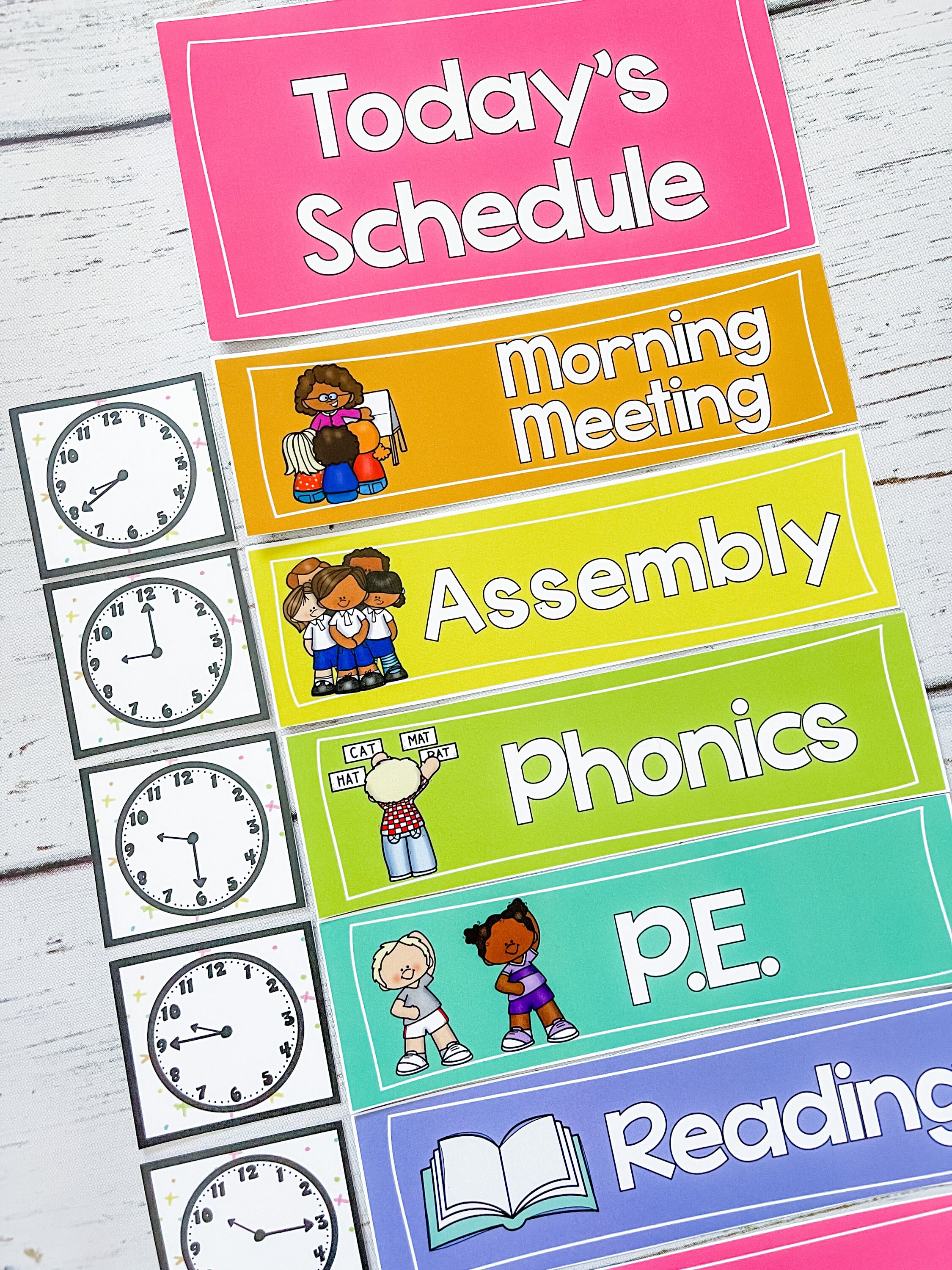 Editable Classroom Schedule Cards: Visual Daily Schedule - Etsy