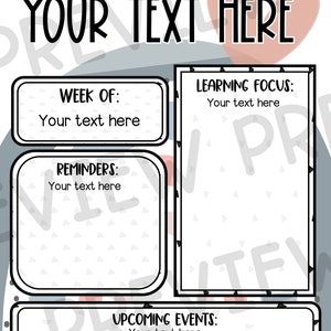 Boho Rainbow Newsletter Template for School - Etsy