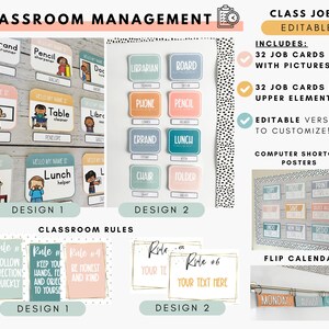 Modern Calm Colors Classroom Decor, Classroom Decor Bundle Elementary ...