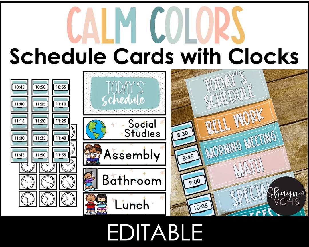 Schedule Cards, Classroom Schedule Cards, Editable Schedule Cards ...