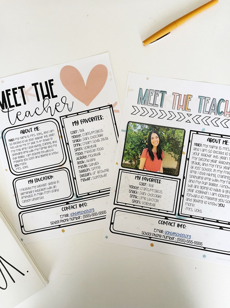 Meet the Teacher Template Editable Calm Colors Classroom - Etsy