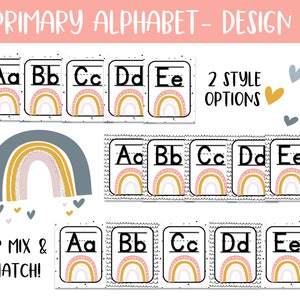Boho Rainbow Alphabet Posters - Etsy