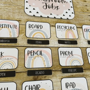 Boho Rainbow Classroom Jobs Chart - Etsy
