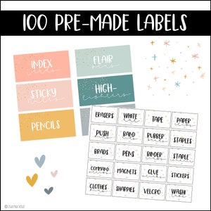 Calm Colors Teacher Toolbox Labels: Editable Classroom Decor - Etsy