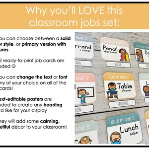 Calm Colors Classroom Jobs Chart Editable, Calming Classroom Decor ...