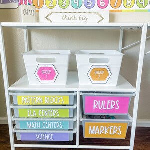 Happy Hues Rolling Cart Labels: Editable Classroom Organizer - Etsy