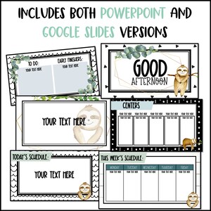 Farmhouse Sloth Powerpoint and Google Slides™ Templates for Teachers - Etsy