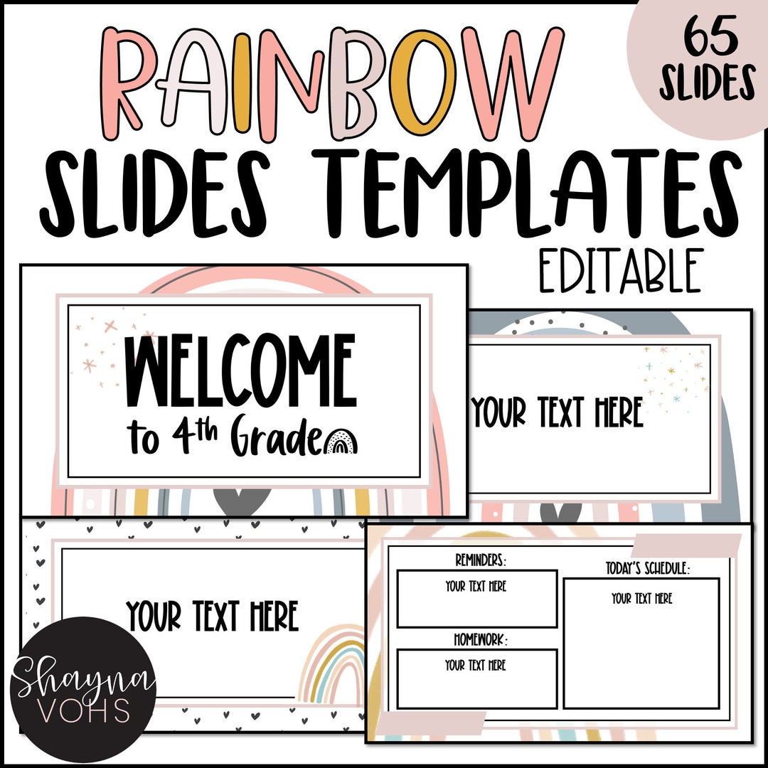 Boho Rainbow Powerpoint and Google Slides™ Templates for Teachers - Etsy