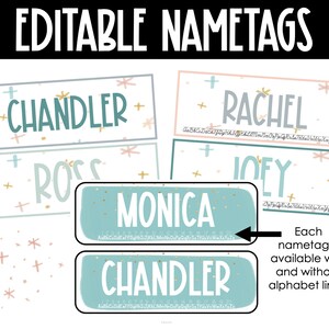 Calm Colors Classroom Desk Name Tags: Editable Alphabet Styles - Etsy