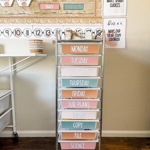 Boho 10 Drawer Rolling Cart Label, Boho Rolling Cart Labels - Etsy