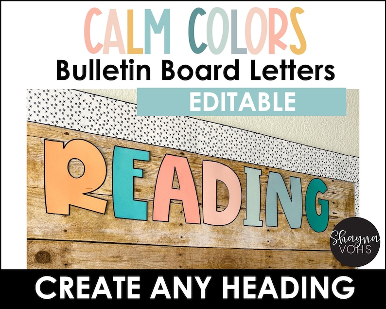 Calm Colors Bulletin Board Letters - Pastel Printable Classroom Letters ...