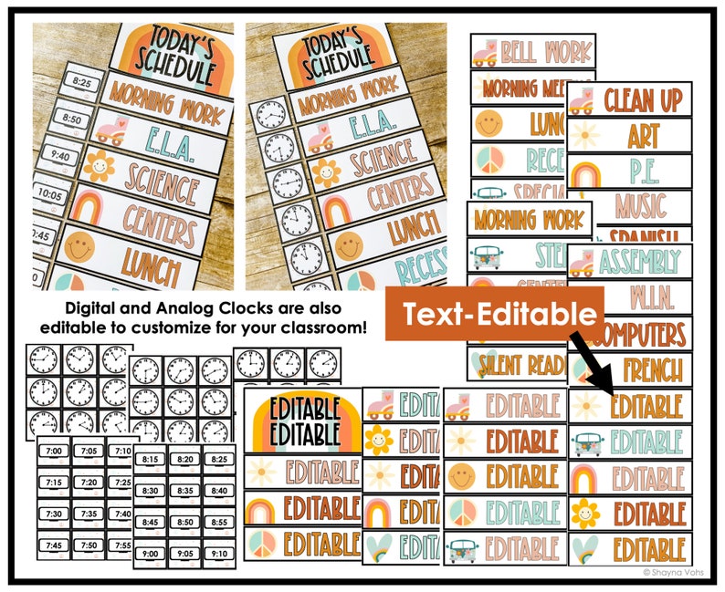 Retro Daily Schedule for Kids Retro Classroom Schedule Cards - Etsy