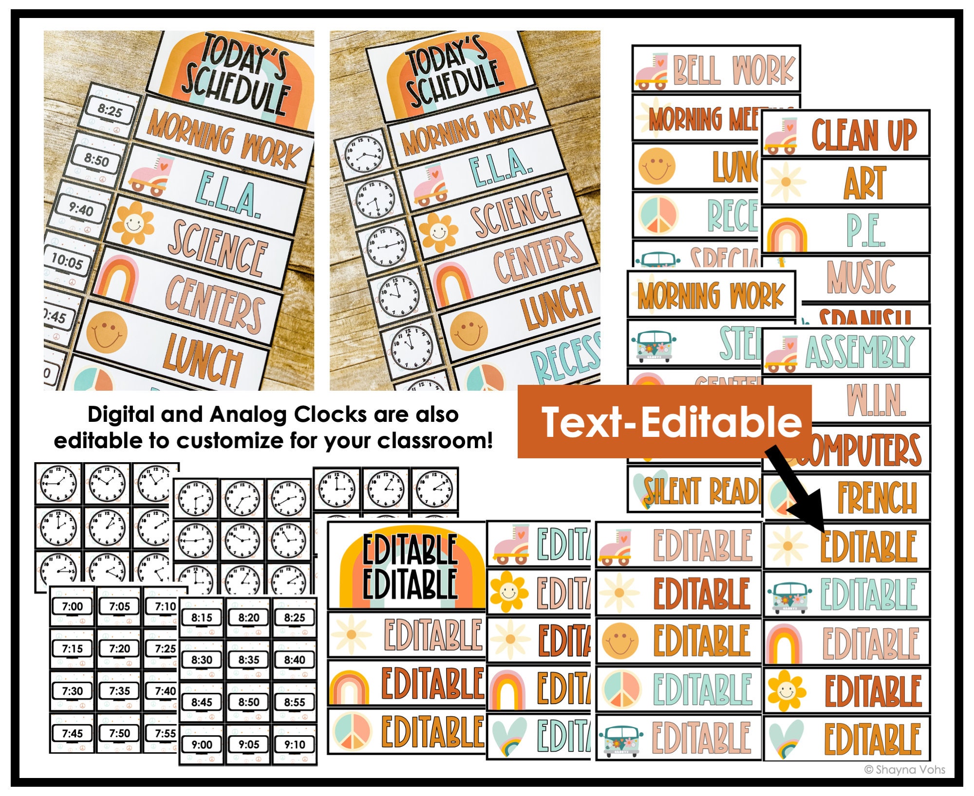 Retro Daily Schedule for Kids Retro Classroom Schedule Cards - Etsy