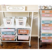 Classroom Rolling Trolley Cart Labels, Editable Teacher Drawer Filing ...