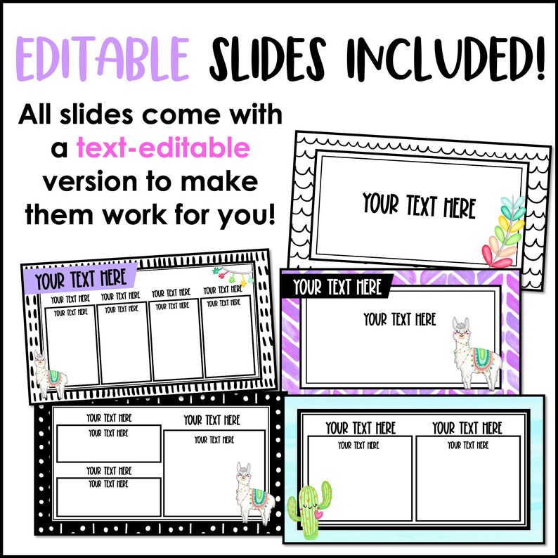 Cactus and Llama Powerpoint and Google Slides™ Templates for - Etsy