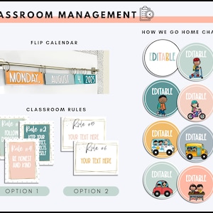 Calm Colors Classroom Decor Bundle: Editable Posters, Labels (canva or ...