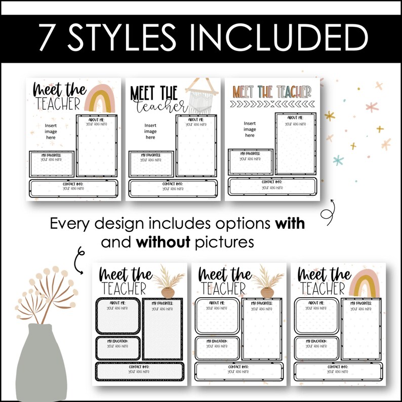 Meet the Teacher Template Boho - Etsy