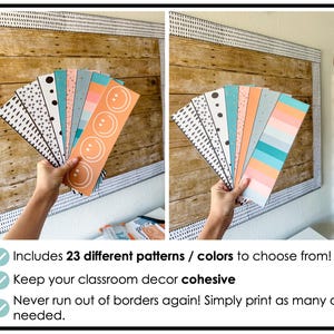 Modern Calm Colors Bulletin Board Borders, Printable Bulletin Borders ...