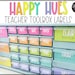 Teacher Toolbox Labels Editable, Bright Classroom Theme, Happy Hues ...