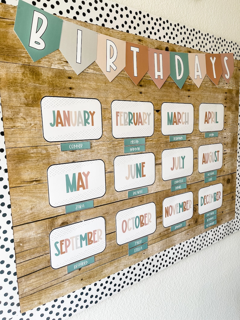 Boho Classroom Decor, Boho Birthday Bulletin Board - Etsy