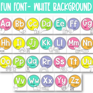 Alphabet Poster Classroom, Bright Alphabet Posters, Alphabet Posters ...