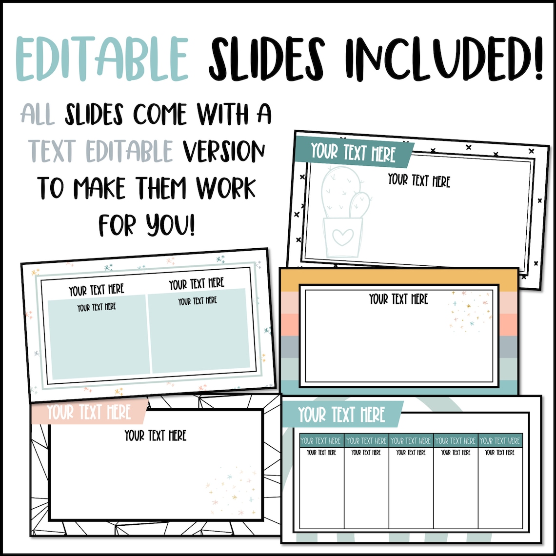 Calm Colors Powerpoint and Google Slides™ Templates for Teachers - Etsy