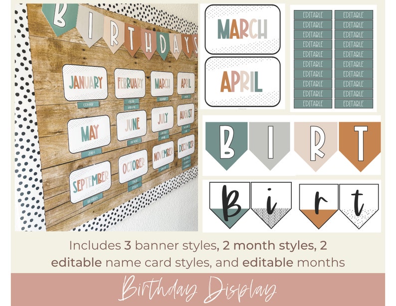 Boho Classroom Decor, Boho Birthday Bulletin Board - Etsy