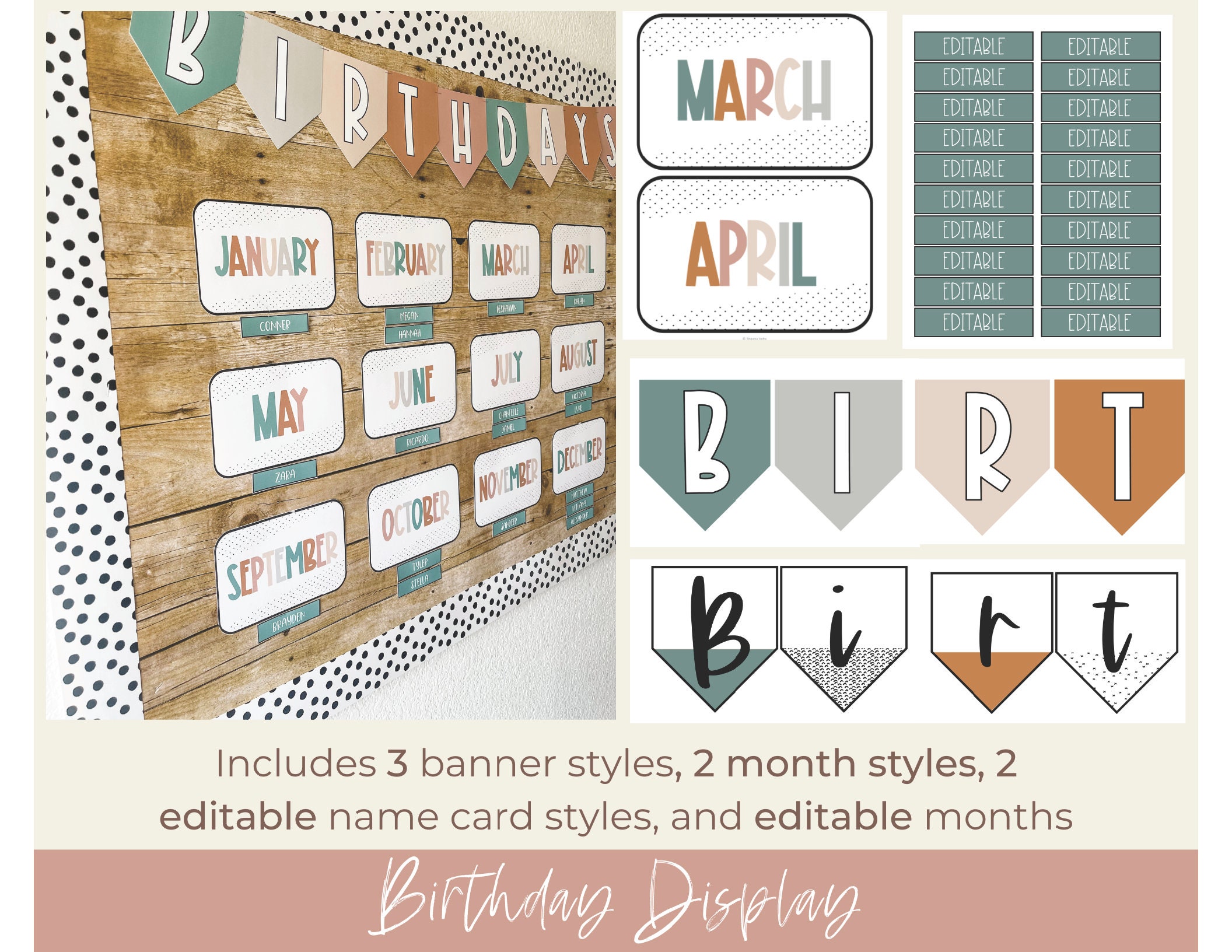 Boho Classroom Decor, Boho Birthday Bulletin Board - Etsy